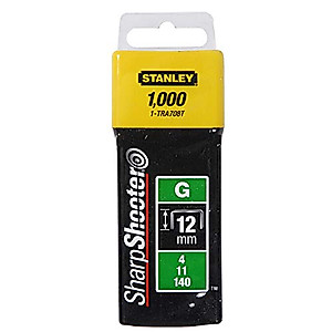 Stanley TRA708T Sharpshooter 1/2-Inch Leg Length Staples, Steel (1000 Count)