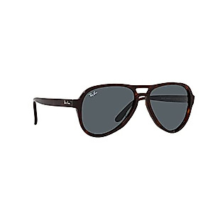 Ray-Ban Men's Rb4355 Vagabond Aviator Sunglasses, Havana/Blue, 58 mm