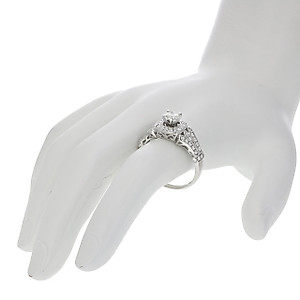 Vir Jewels 1 cttw Diamond Halo Wedding Engagement Ring 14K White Gold Cushion Shape Bridal Size 6