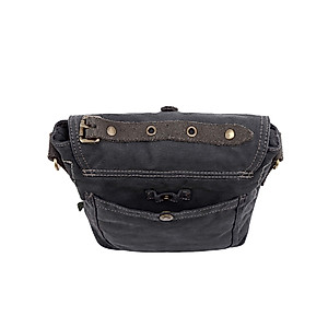 TSD Brand Coastal Canvas Crossbody Bag (Dark Grey)