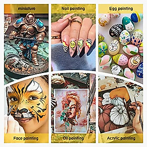 Magicfly Fine Detail Paint Brushes, 15pcs Miniature Paint Brushes Set with Dustproof Nylon Bag, Nylon Hair, Fine Detailing for Acrylic, Oil, Watercolor, Gouache & More