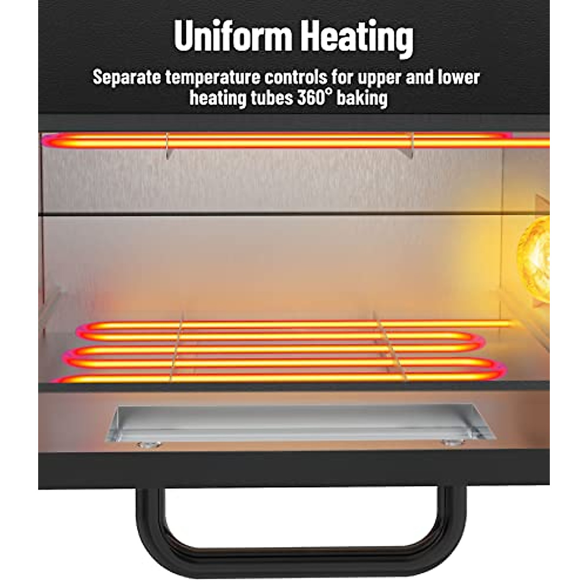 PYY Indoor Pizza Oven Countertop Electric Pizza Oven 2000W Commercial Pizza Oven with Pizza Stone and Timer