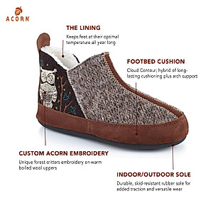 Acorn Women's Forest Bootie, Chocolate Owl, 9.5-10.5