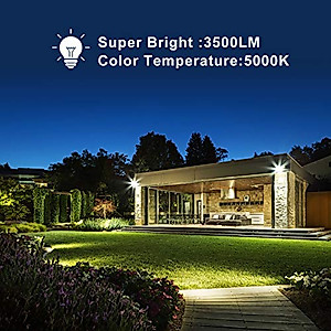 MEIKEE 35W LED Flood Lights Outdoor, 3500lm LED Work Light with Plug, 5000K Natural White Security Light, IP66 Waterproof Portable Outdoor Flood Lighting for Garage Garden Stadium Playground (4Pack)