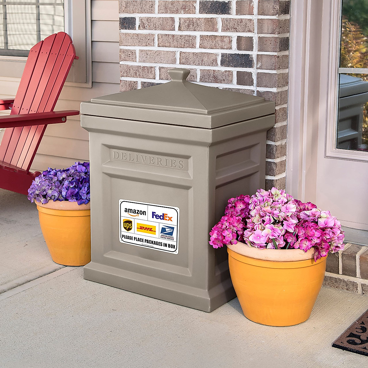 Sicol Plus Package Delivery Sign, Please Place Packages in a Box Delivery Sign, Delivery Instructions Sign UPS, FedEx, Amazon Sign Rust Free Aluminum 0.5mm (Pack of 01) 10 X 7 Inches