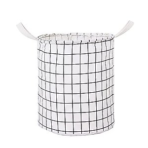 kiskick Multipurpose Laundry Basket Large Capacity Waterproof Laundry Basket with Handle Space-Saving Foldable Clothes Laundry Bucket for Home White