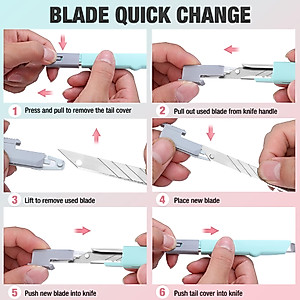 WORKPRO Premium Utility Knife Retractable Snap-off blade, Gift for Men/Women Heavy Duty Box Cutter Set, Razor Knife Exacto Craft Knives, with 10 Extra 9mm Blades, Pack of 3