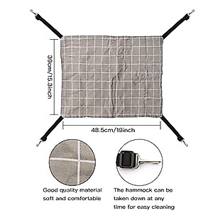 3 Pcs Cat Hammock, Reversible Cat Hanging Hammock Pet Cage Hammock Soft Plush Cat Bed Double Sided Resting Sleepy Pad with Adjustable Straps for Cats Rabbits Small Dogs Small Animals