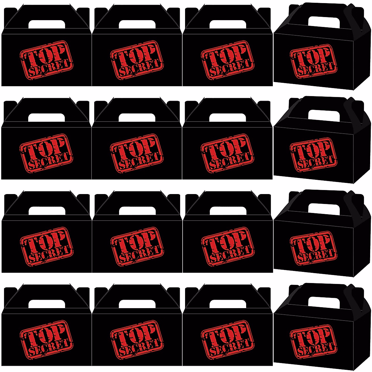 Nuwontun Party Favors Boxs, 16 Count (Pack of 1), Top Secret Stamp Design, Murder Mystery Theme, Reusable, Environmental Friendly, Perfect for Birthday, Baby Shower, Wedding