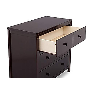 Delta Children Wood Unisex Nursery 3 Drawer Single Dresser - Dark Chocolate Brown