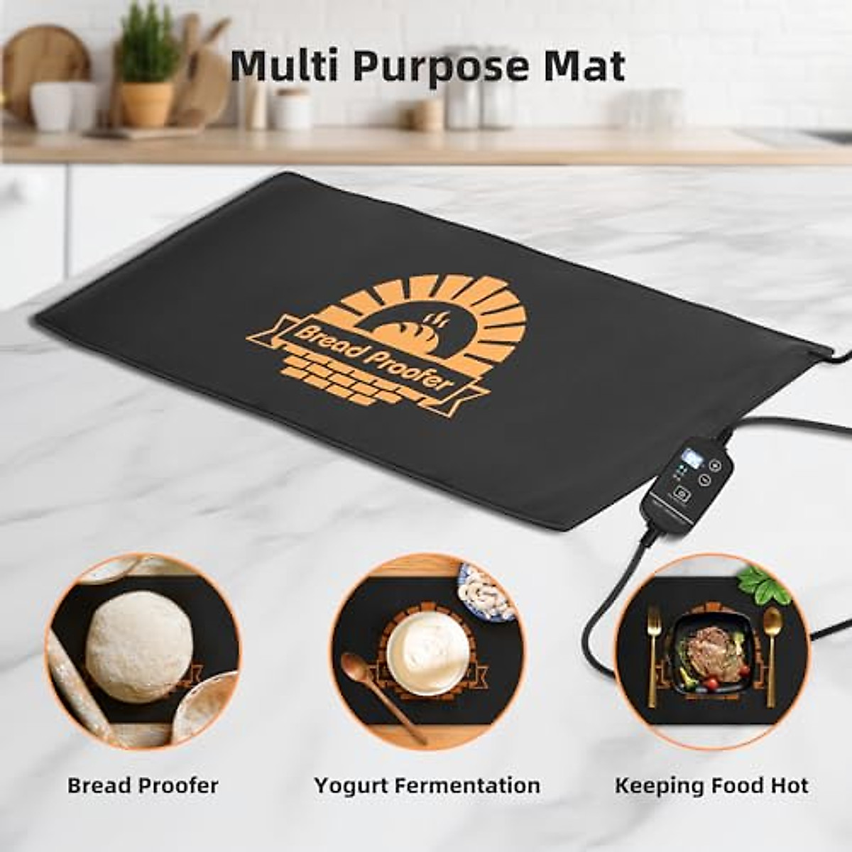 Bread Proofer Bread Dough Starter - Adjustable Temperature Dough Proofer with Thermostat Control Bread Warming Mat