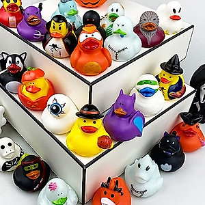 QINGQIU 24 Pack Halloween Rubber Ducks Jeep Bath Toys for Kids Toddlers Halloween Toys Halloween Party Favors Halloween Treat Bags Gifts