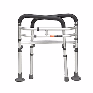 VEVOR Toilet Safety Rail, Folding Toilet Seat Frame, Adjustable Detachable Fit Most Toilets, Heavy 300lbs Capacity Duty Medical Bathroom Toilet Handrails Stand Alone for Handicap, Elderly, Disabled