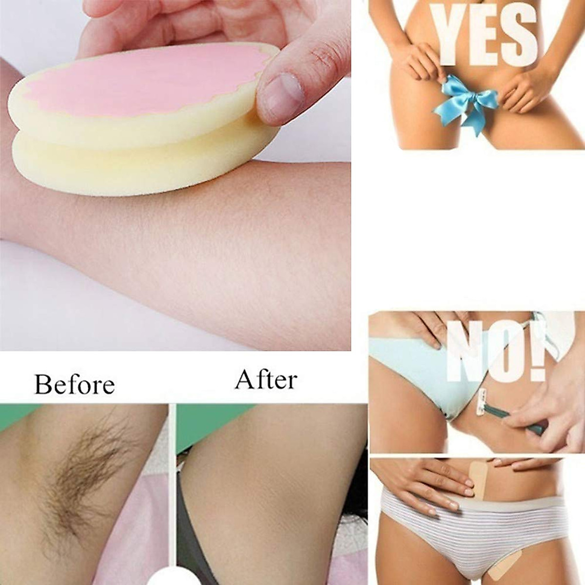 Meidexian888 Magic Depilation Sponge, 1pcs Magic Painless Hair Removal Depilation Sponge Pad Remove Hair Remover