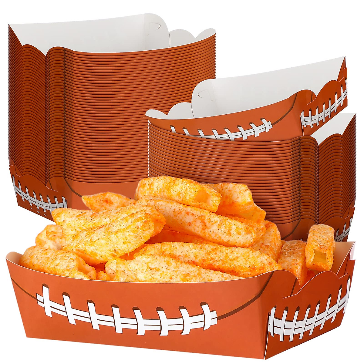 Hoolerry 2lb Football Party Decorations Paper Football Plates Disposable Food Boats Serving Trays Sports Party Birthday Party Supplies 5.1 x 4.3 x 1.6 Inch(Rugby Style)