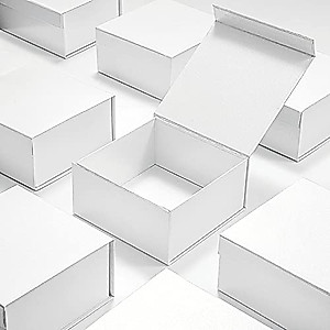 MESHA 8X8X4 Magnetic Gift Box,1PC Gift Box Magnetic Closure,White Gift Boxes with Lids for Keepsakes Jewelry Photography Coffee Mugs Home Ogranization