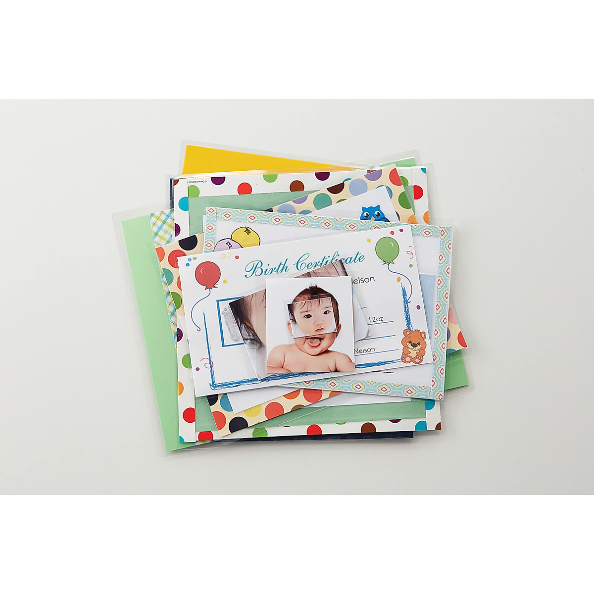 3M Scotch Self-Sealing Laminating Pouches, Bag Tags with Loops, Glossy, 5 Pouches (LS853-5G)