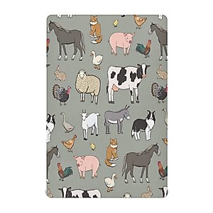 Kigai Farm Animals Crib Sheets for Boys or Girls,Soft and Breathable Crib Sheets 28x52 Inch