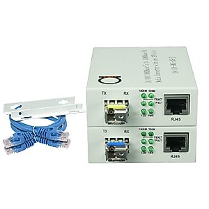 Single Mode LC WDM Single Fiber Bi-Di Gigabit Media Converter - Built-in Fiber Module 20km (12.42 Miles) - to UTP Cat5e Cat6 10/100/1000 RJ-45 - Auto Sensing Gigabit or Fast Ethernet Speed -1 Pair