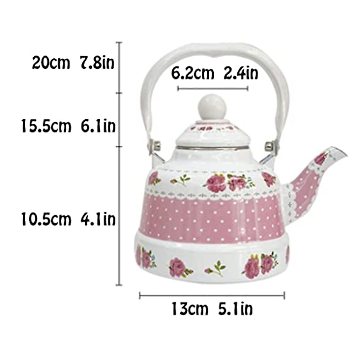 practical Teakettle Creative Kettle Enamel Teapot Home Thickened With Handle Teakettle For Stovetop, Hot Water, No Whistle Tea Pots 1.2l, 5l Portable