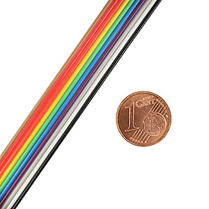 risingsaplings 10P 9.8FT 3 Meters 10 Wire Rainbow Ribbon Cable 1.27mm Pitch for 2.54mm Connectors 9.8 Feet IDC Flat Ribbon Cable Wire