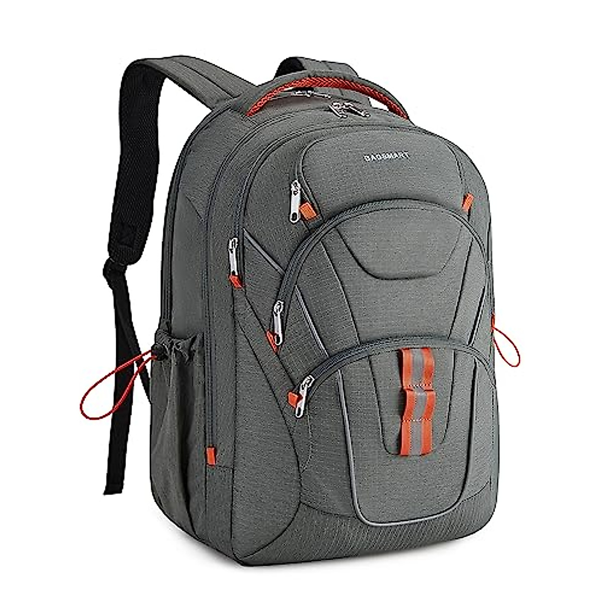 BAGSMART Large Travel Backpack for Women Men,Laptop Backpack Flight Approved Carry On Computer Bag Fits 17 Inch Laptop,Water Resistant Outdoor Backpack for Hiking Business,Grey