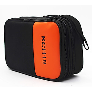 TestHelper KCH19 Double Layered & Padded Carrying Zipper Case with Wrist Strap Use for Handheld Multimeter,Phase Indicator,Thermometer, Calibrator,Clamp Meter