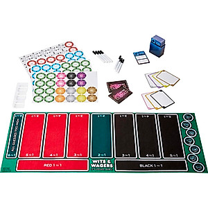 Mattel Games Wits & Wagers Board Game Vegas Edition, Party Game with Dry Erase Boards, Markers & Poker Chips for 5+ Players