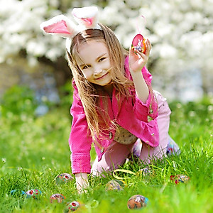 25 Pieces Paper Mache Egg Hanging Ornaments Easter Decoration, Foam Easter Bunny Hen and Egg Ornaments for Party Garden Home Decoration