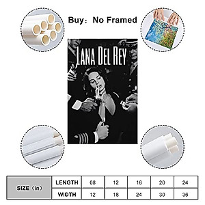 SSJS Lana Del Rey Poster Decorative Painting Canvas Wall Posters And Art Picture Print Modern Family Bedroom Decor Posters 12x18inch(30x45cm)