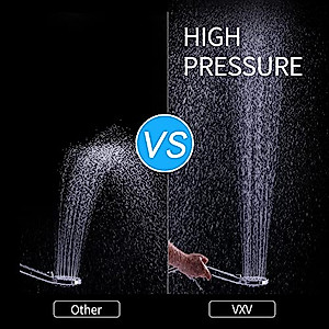 VXV Bathroom Handheld Shower Head with on off Switch, 6 Spray Setting Removable Hand Held Showerheads with 6 FT Stainless steel Hose and Adjustable Angle Bracket(Chrome)