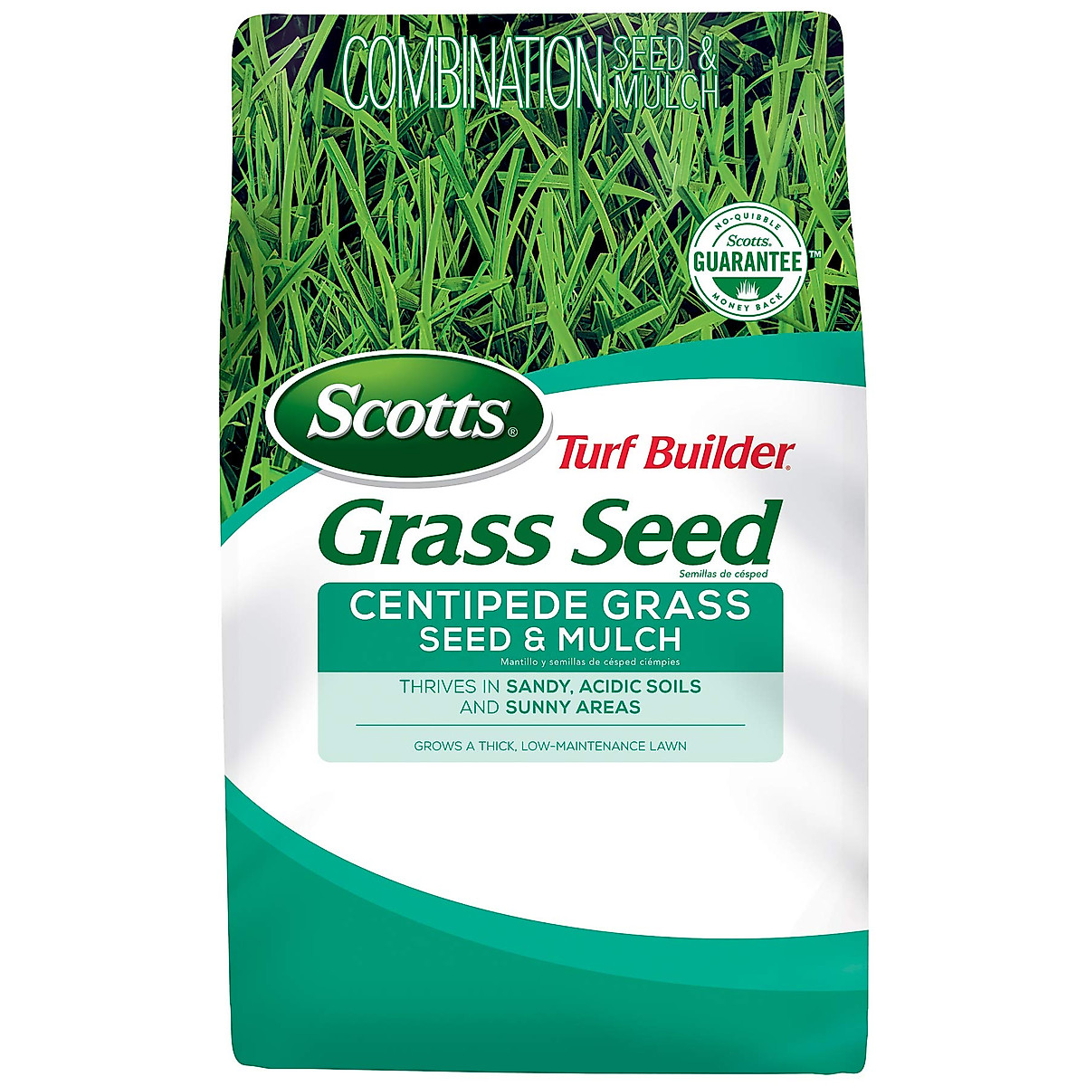 Scotts Turf Builder Centipede Grass Seed & Mulch, Grows a Thick, Low-Maintenance Lawn, 5 lbs.