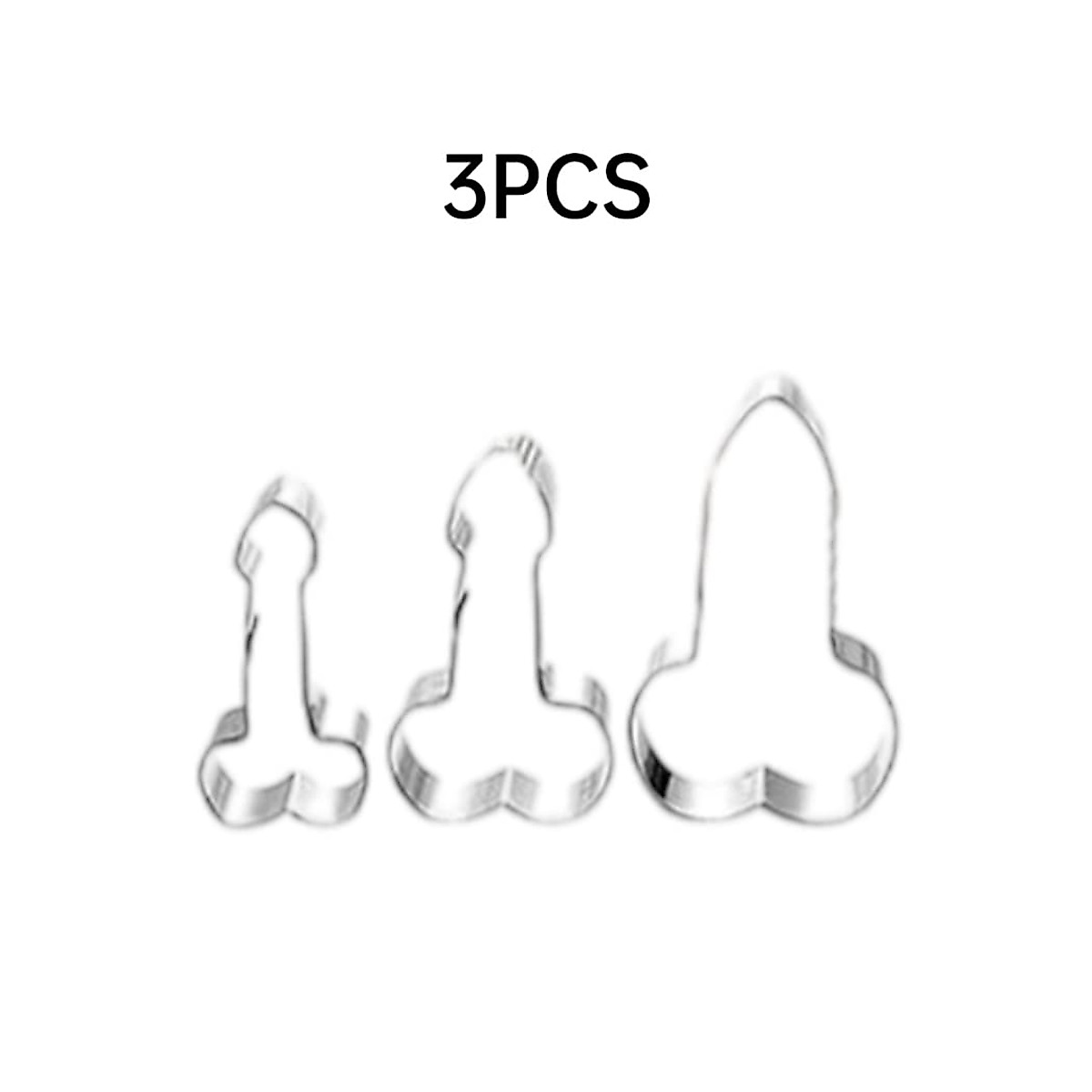 Cookie Cutters Set Stainless Steel Biscuit Fondant Baking Mold DIY Penis Pastry Cutters 3PCS