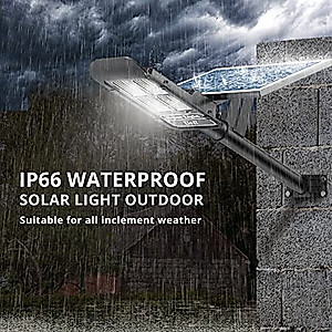 BNT 300W Solar Street Lights Outdoor, 30000LM LED Solar Flood Light, Dusk to Dawn Super Bright LED Solar Powered Street Light with Remote Control, for Yard, Parking Lot, Stadium