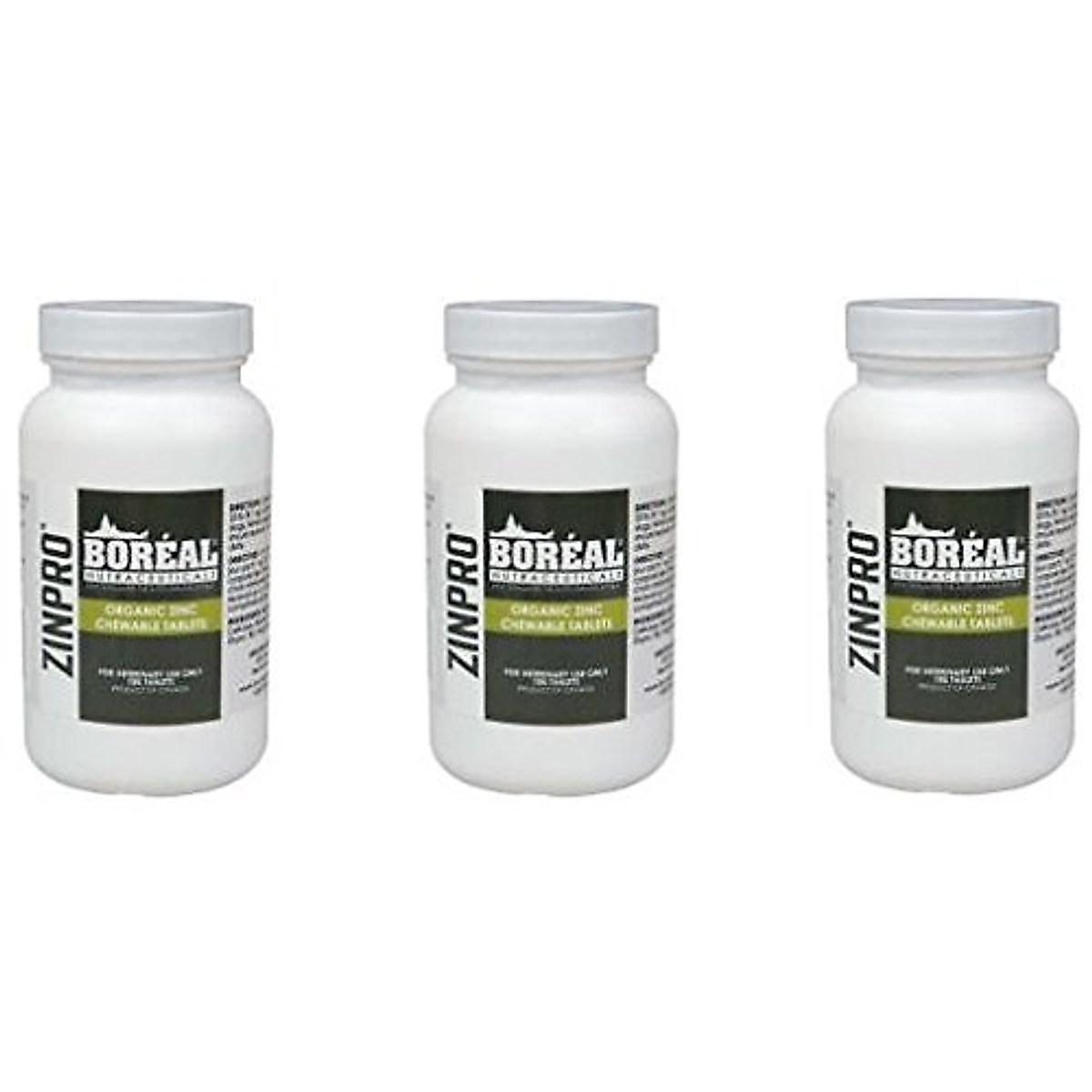 Boreal Nutraceuticals Zinpro Organic Zinc Chewable Tablets for Dogs and Cats - 180 Tablets (Pack of 3)