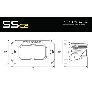 Diode Dynamics Stage Series 2in SAE Yellow Pro Flush Mount LED Pod (pair), Combo w/Amber Backlight
