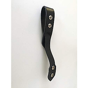 Black Leather Tankard Strap for Belt Renaissance Festival Beer Mug Holder Fits on Wide Belts USA Made