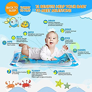 VOCH GALA Inflatable Tummy Time Water Mat, Baby Toys for 3 6 9 12 Months Infant Boys Girls, Ideal Gift for Baby to Meet Milestone
