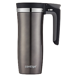 Contigo Handled Vacuum-Insulated Stainless Steel Thermal Travel Mug with AUTOSEAL Spill-Proof Lid, Reusable Coffee Cup or Water Bottle, BPA-Free, Keeps Drinks Hot or Cold for Hours, 16oz Gunmetal