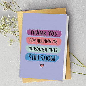Funny Thank You Card for Women Men, Thank You for Supporting Me Card, Humor Appreciation Card for Coworker Friends Family Members