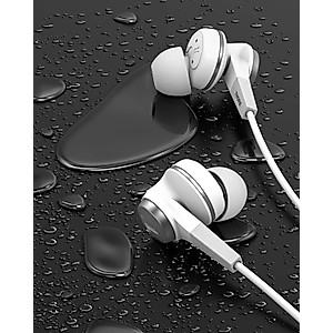 Thore iPhone Earphones (Apple MFi Certified) V120 in Ear Wired Lightning Earbuds (Sweat/Water Resistant) Headphones with Mic/Volume Remote for iPhone 12/13/14 Pro Max - White