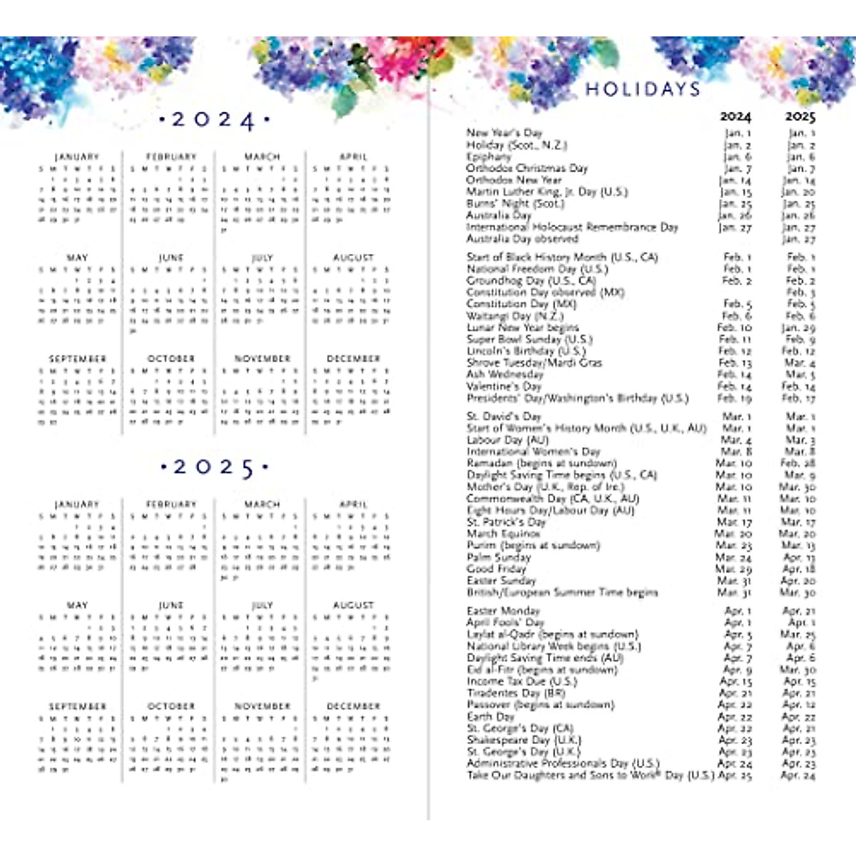 2024-25 Hydrangeas 2-Year Pocket Planner (24-Month Calendar)