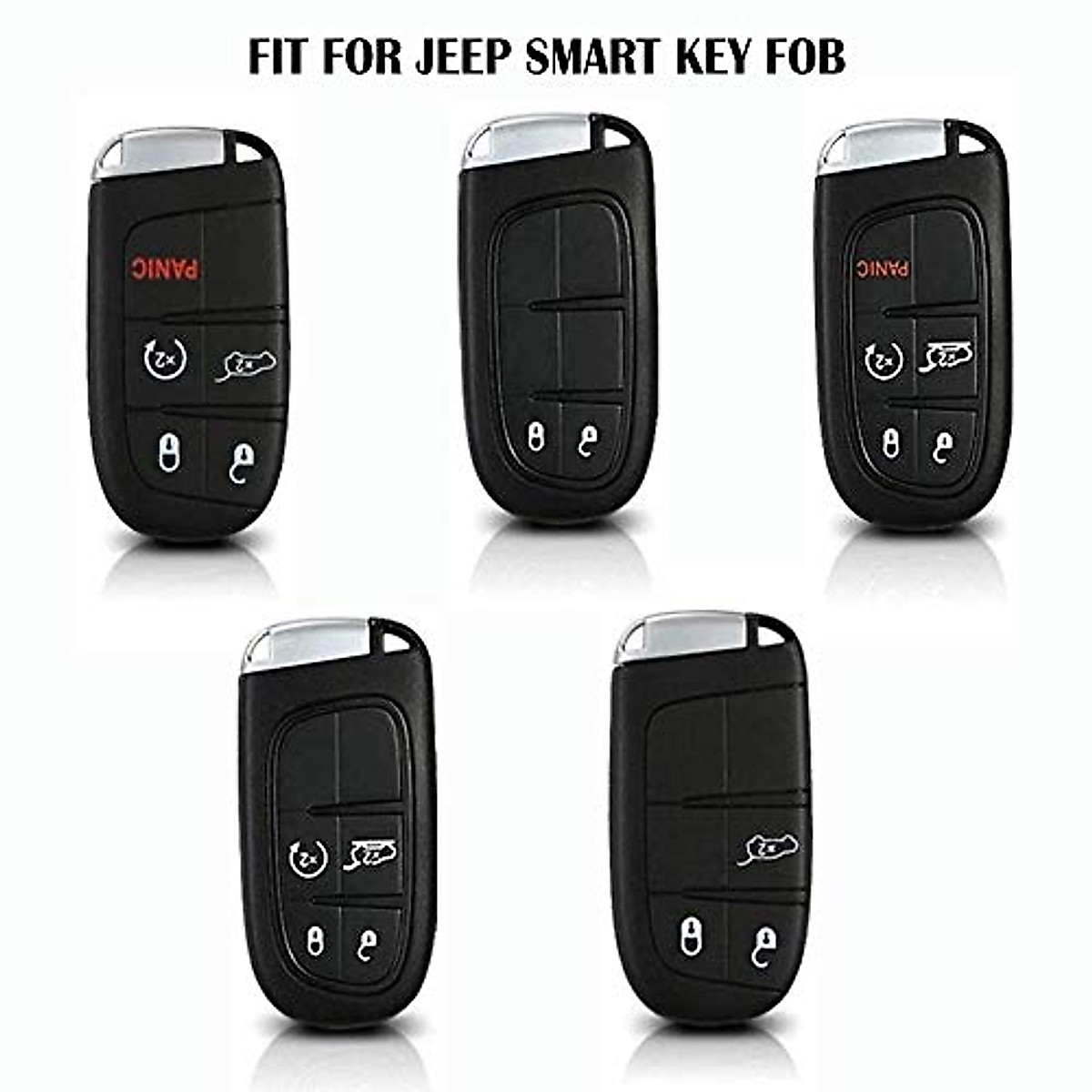 K LAKEY Key Fob Cover,Fit for Jeep Bottons Remote Key Grand Cherokee Renegade Compass Dodge Durango Journey Charger Challenger Key Fob,Smart Key Fob Soft TPU Case Shell with Alloy Keychain Red
