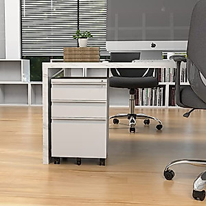 SISESOL 3 Drawer Mobile File Cabinet Under Desk Storage Drawers File Cabinets for Home Office, Office Organization File Cabinet with Lock Metal Filing Cabinet for Legal/Letter/a4 File with Slim Width