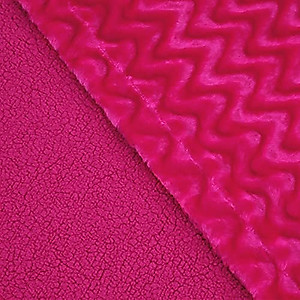 Whale Flotilla Faux Fur Throw Blanket for Couch Sofa Bed, Plush Reversible Fuzzy Sherpa Throw Blanket for All Season, Warm and Soft, 50x60 Inch, Hot Pink