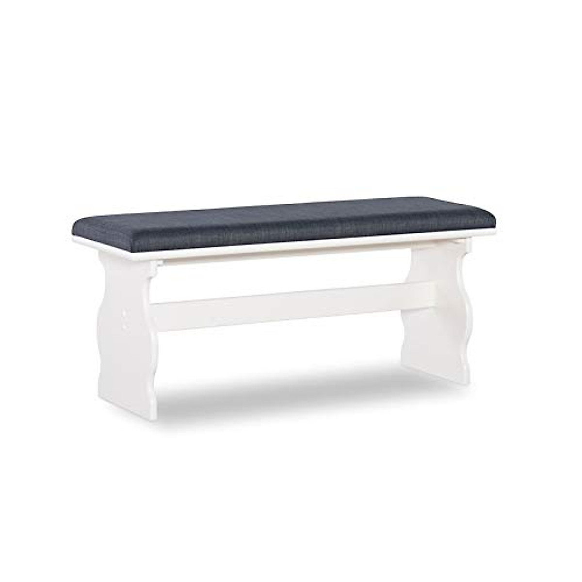 Riverbay Patio Conversation Indoor 3 Piece Kitchen Corner Nook Table Booth Bench Breakfast Dining Set in Charcoal