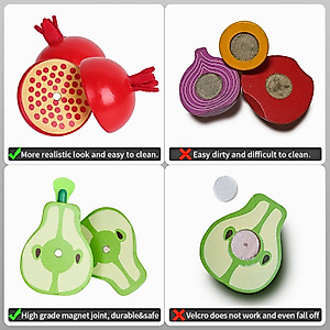 CARLORBO Wooden Toys for 2 Year Old - Pretend Play Food Set for Kids Play Kitchen,9 Cuttable Toy Fruit and Veg with Wooden Knif and Tray,Gift Idea for Boys Girls Birthday