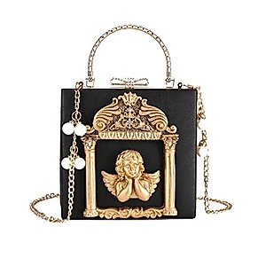 YVLSS Women's Vintage Casual Gold Angel Evening Purse for Women for Date Night Party Club Occasion | Cross Body Bag Purses For Women
