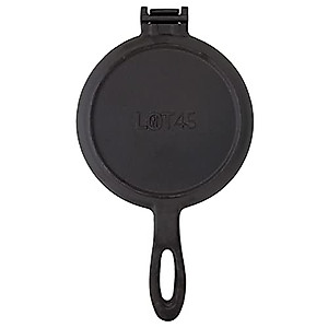 Lot45 Cast Iron Waffle Maker Pan - 6in Stove Top Waffle Iron Cookware, Portable Camping Breakfast Maker for Stovetop