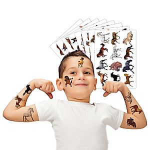 Horse Temporary Tattoos for Kids Birthday Party Supplies Favors 96PCS Tattoos Stickers Super Cute Gifts Party Decorations Girls Boys Classroom School Prizes Themed